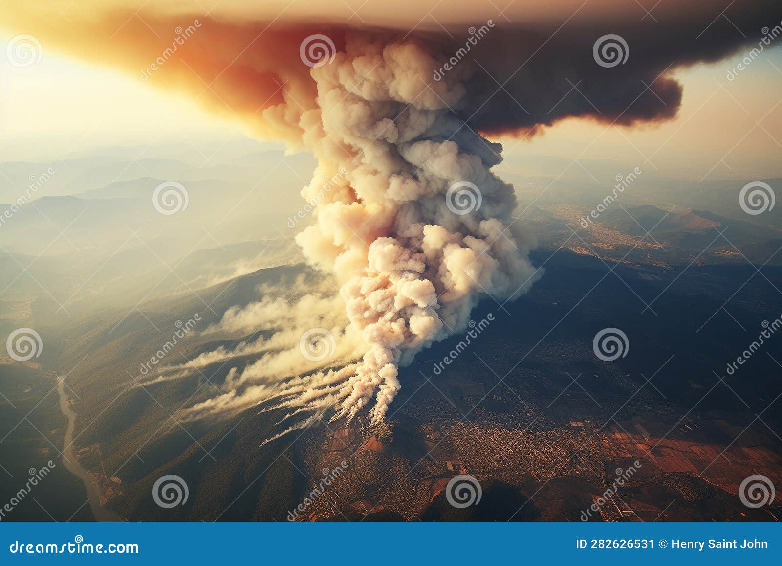 Blazing Inferno: the Wrath of a Forest Fire Stock Illustration ...