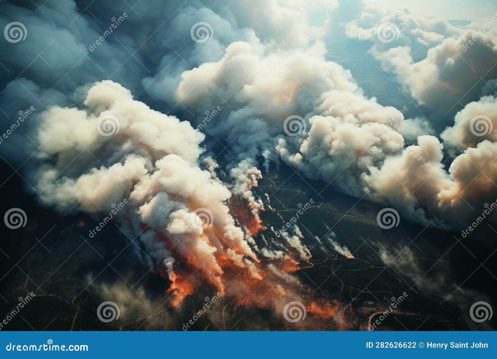 Blazing Inferno: the Wrath of a Forest Fire Stock Illustration ...