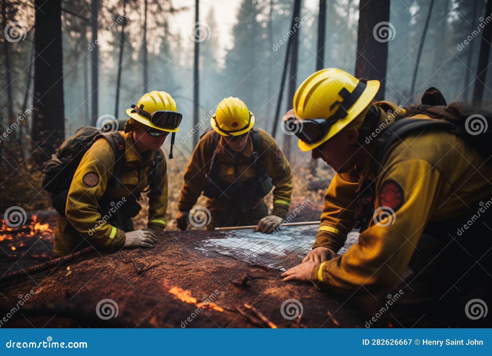 Blazing Inferno: the Wrath of a Forest Fire Stock Illustration ...