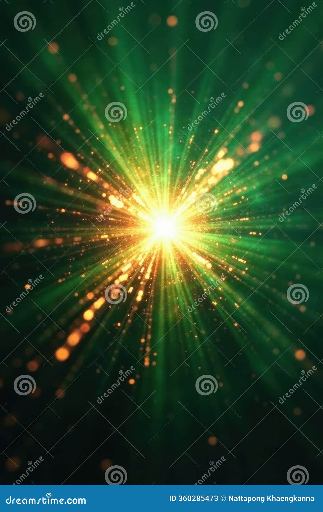 Blazing Light Explosion on Grainy Green, Noise Overlay , Bright, Sun ...