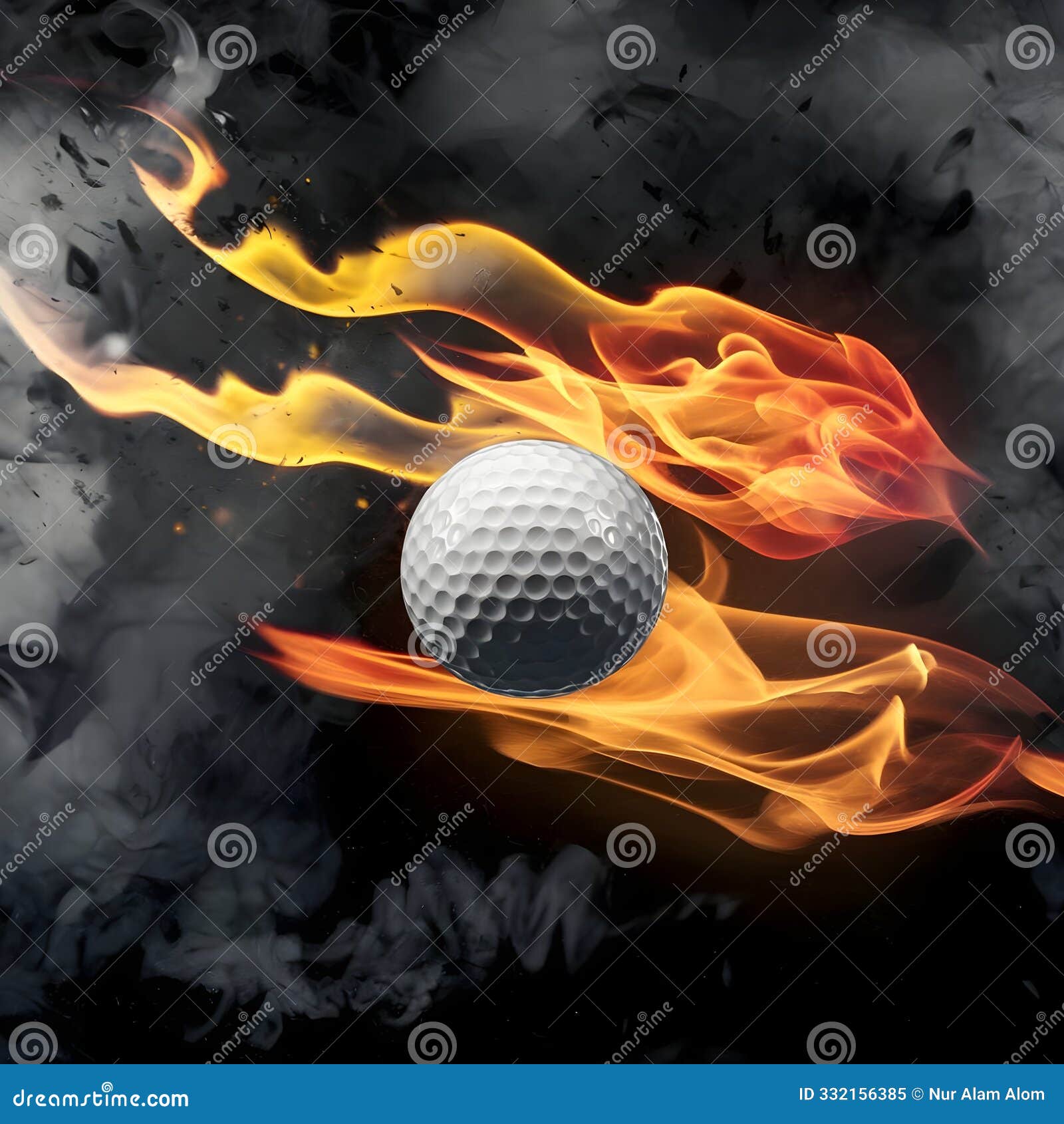 Blazing Speed: A Golf Ball Ignited In Motion Royalty-Free Stock Photo ...
