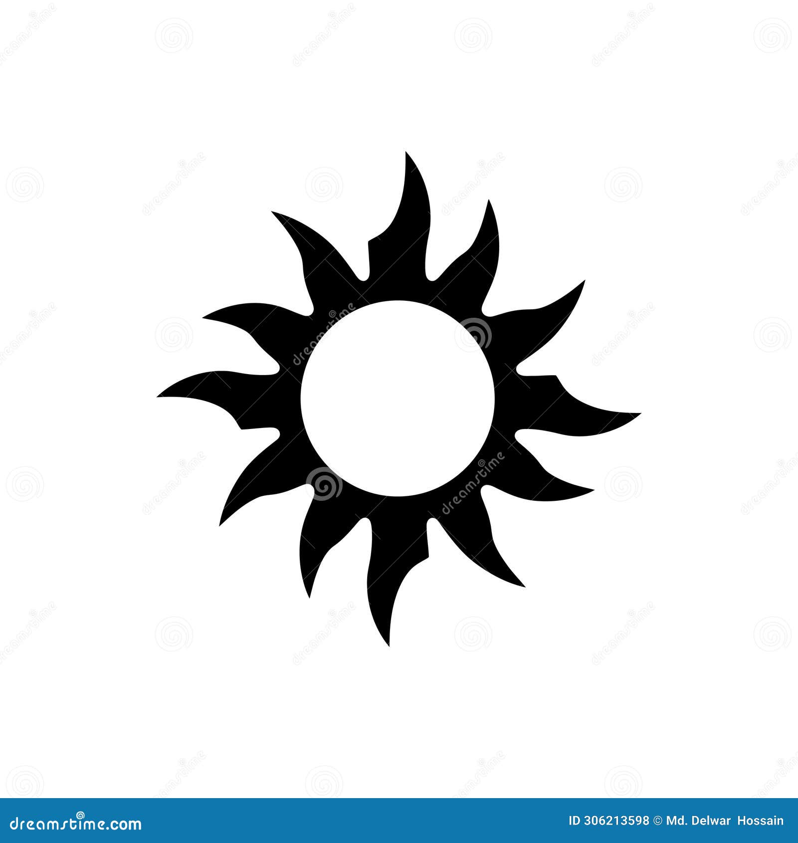 Blazing sun icon icon stock vector. Illustration of star - 306213598