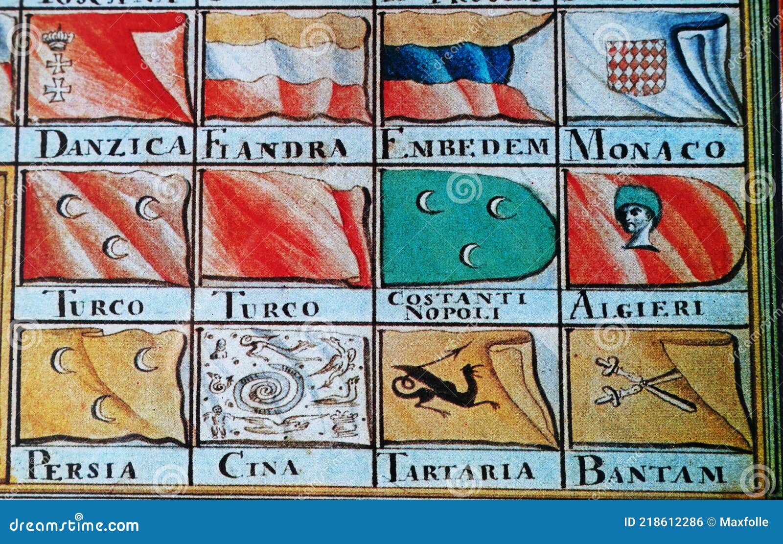 A Blazon of Ancient Maritime Flags Stock Photo - Image of blazon ...