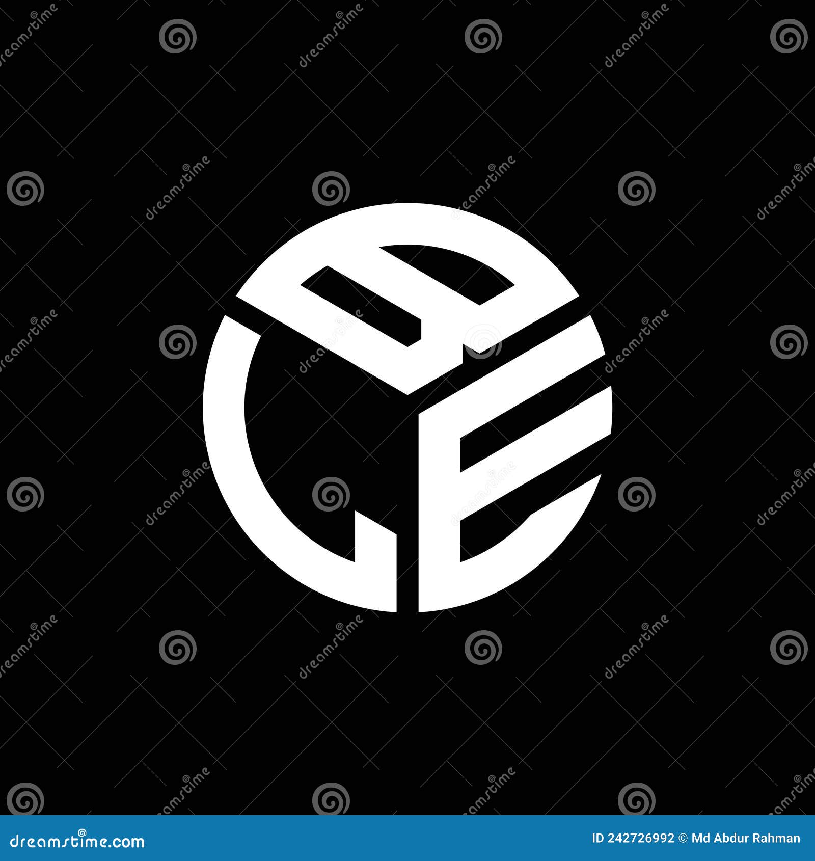 BLE Letter Logo Design on Black Background. BLE Creative Initials ...