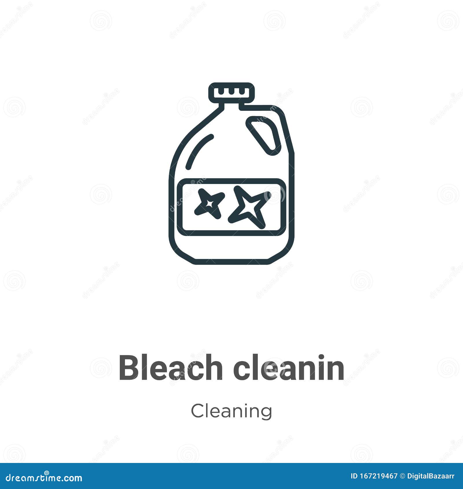 Bleach Cleanin Concept Vector Linear Icon Isolated On Transparent ...
