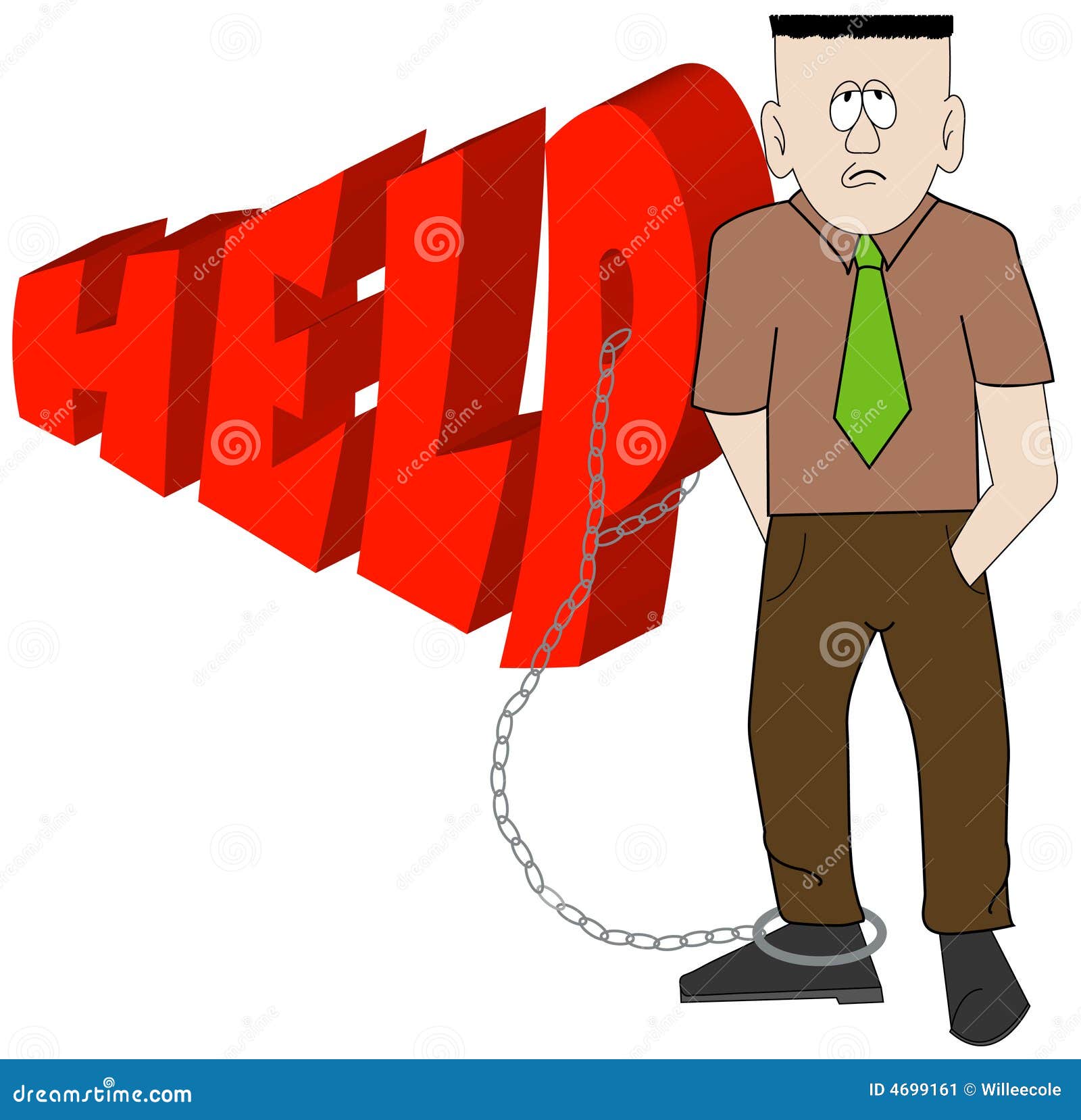 Bleak man looking for help stock vector. Illustration of isolated - 4699161
