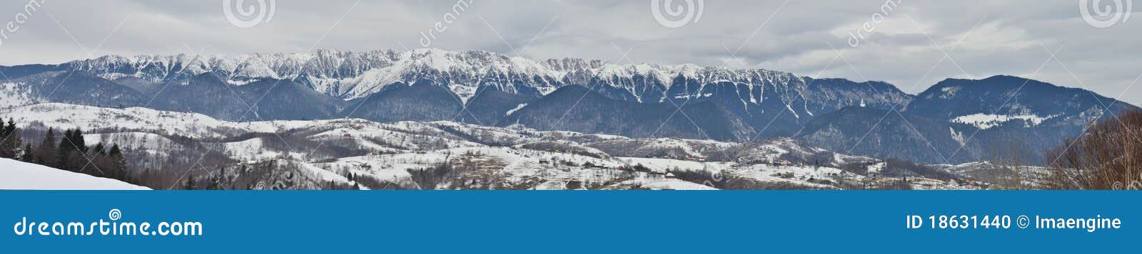 Bleak Winter Day Over the Mountain Landscape Stock Photo - Image of ...
