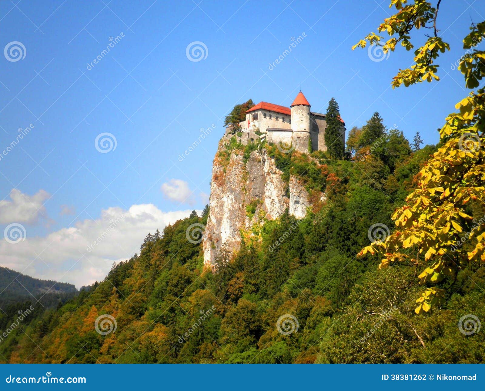 Bled Castle stock photo. Image of woods, trees, colorful - 38381262
