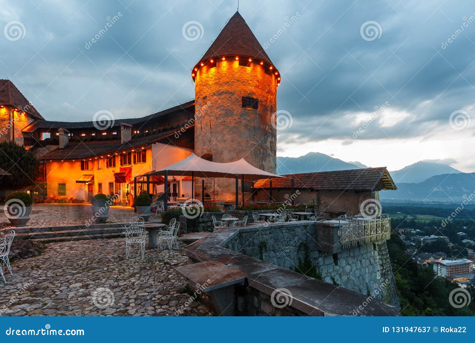Bled Castle Blejski Grad in Bled Stock Image - Image of alps, city ...