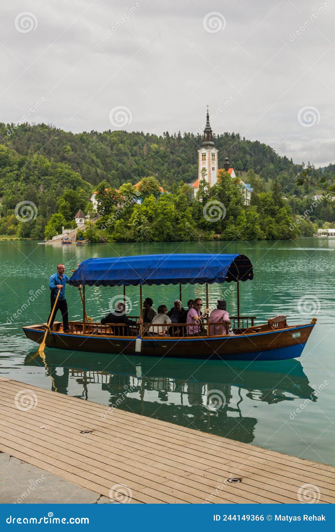 BLED, SLOVENIA - MAY 22, 2019: Boating at Bled Lake, Sloven Editorial ...