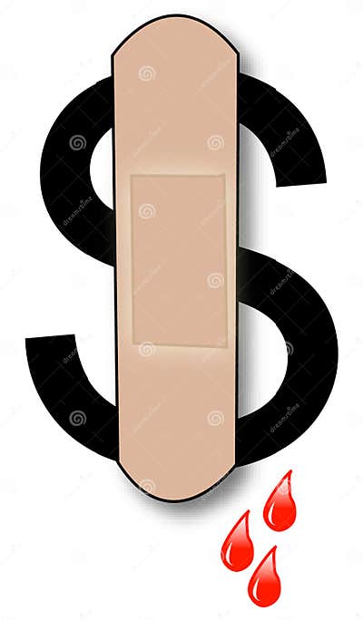 Bleeding dollar stock vector. Illustration of bank, economy - 4312819