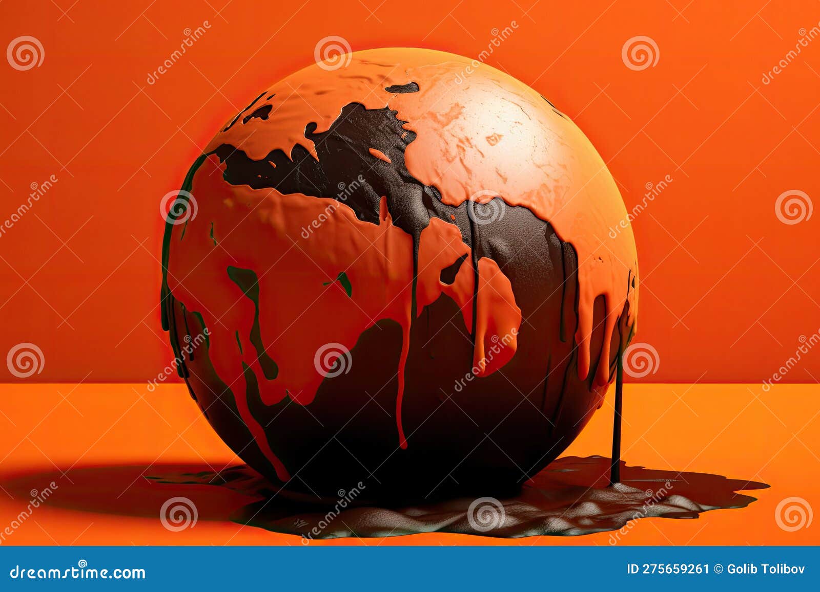 Bleeding Earth Illustration. Generative Ai Stock Image - Image of globe ...
