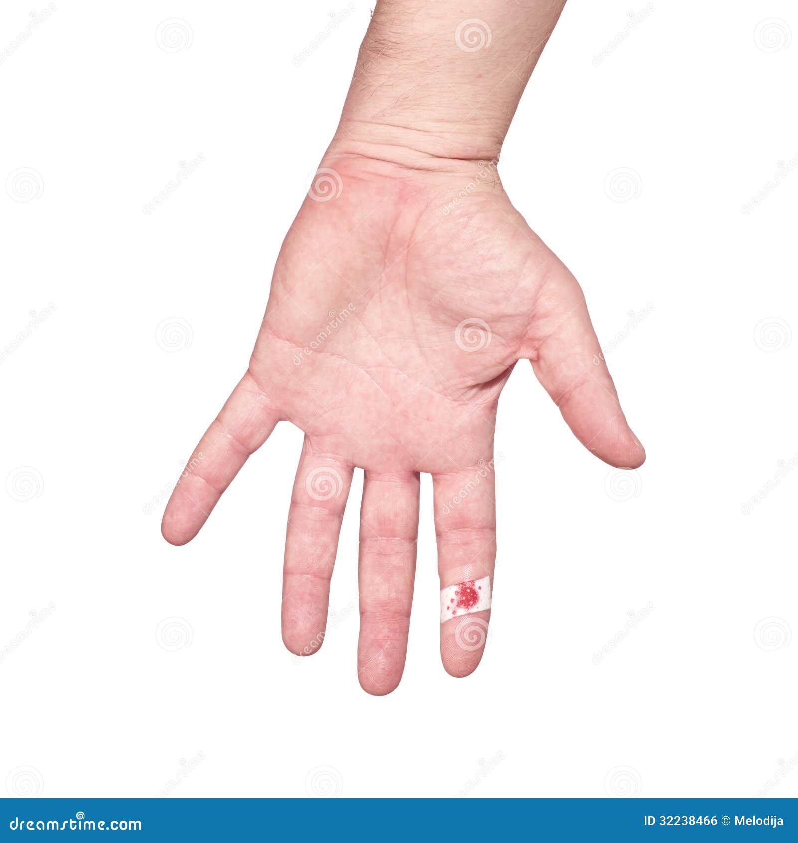 A Bleeding Finger Tip is Covered with a Bandage. Stock Photo - Image of ...