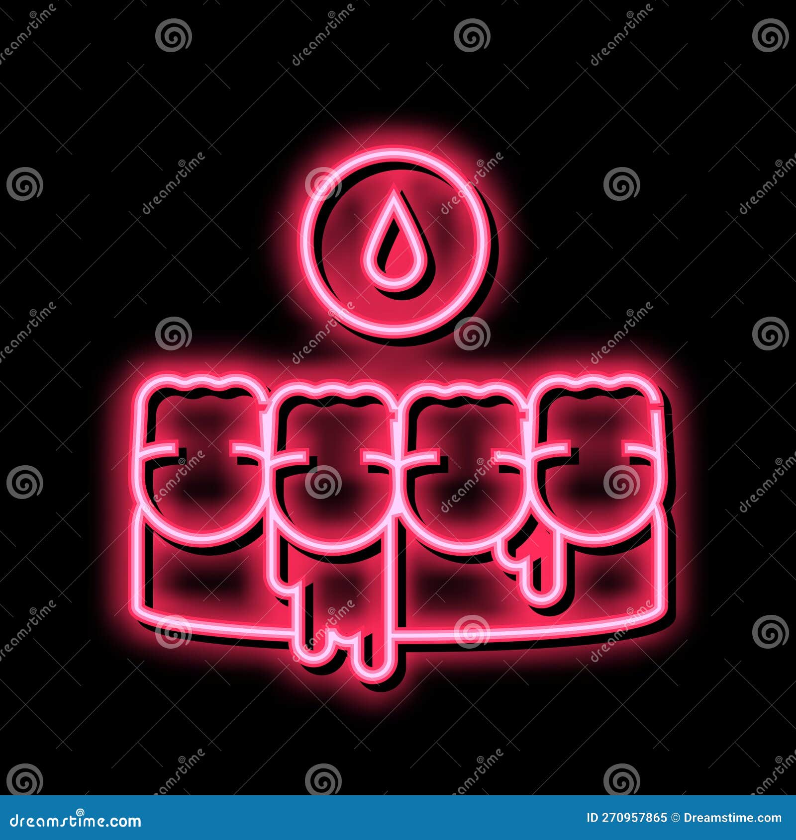 Bleeding Gums Neon Glow Icon Illustration Stock Vector - Illustration ...