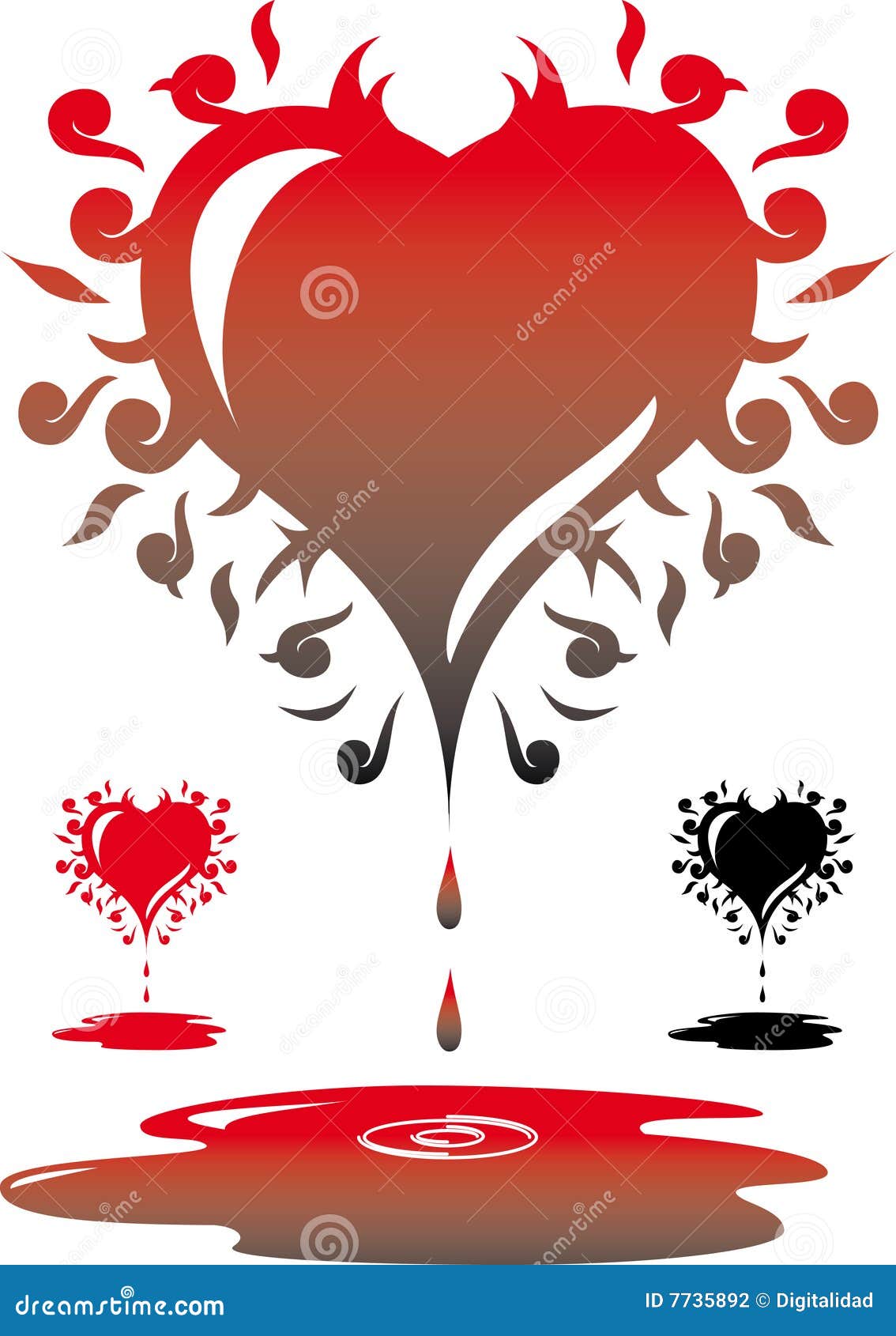 Bleeding heart stock vector. Illustration of grief, sadness - 7735892