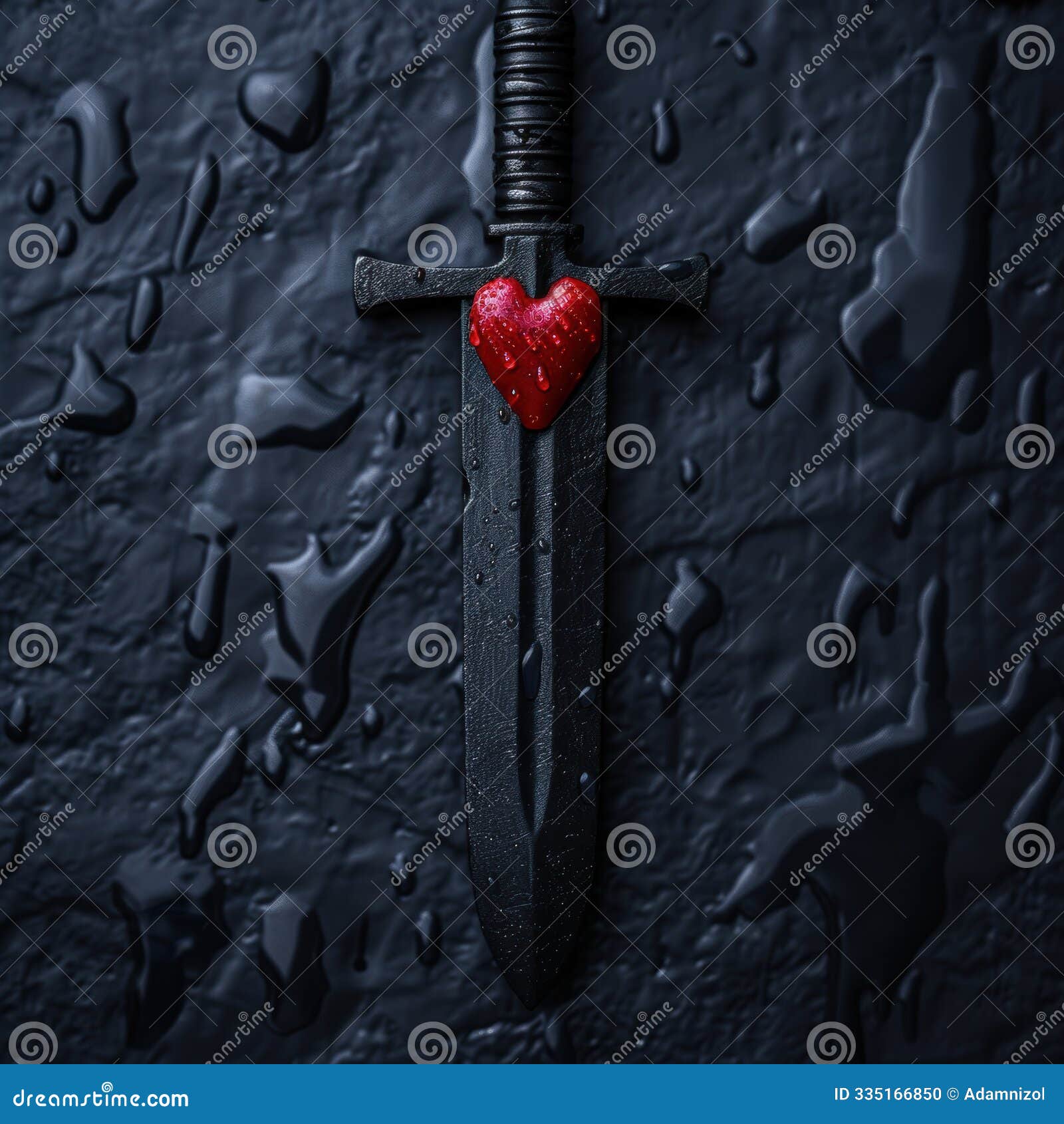 Bleeding Heart on a Dark Blade Stock Illustration - Illustration of ...