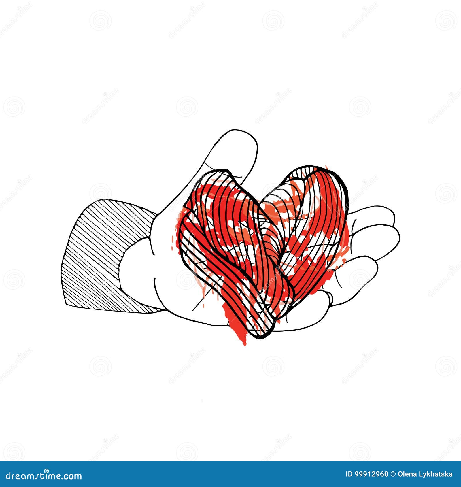 Bleeding Hand Drawing