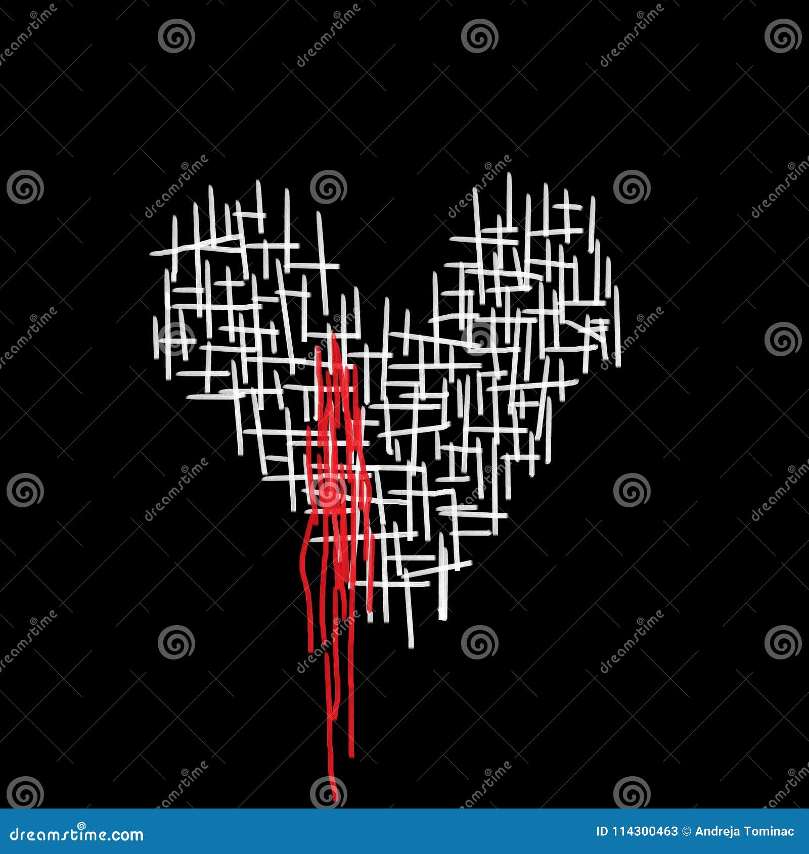 Black White Bleeding Heart Stock Illustrations – 55 Black White ...