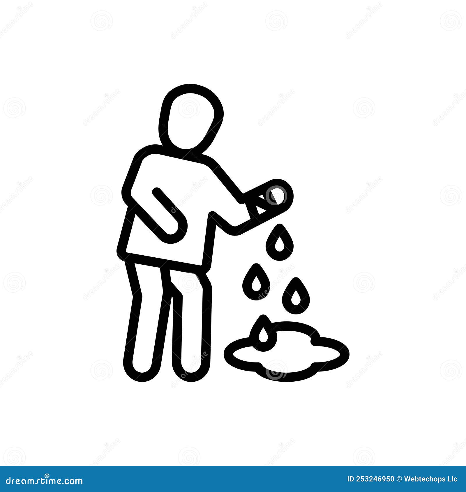 Black Line Icon for Bleeding, Injury and Blood Stock Vector ...