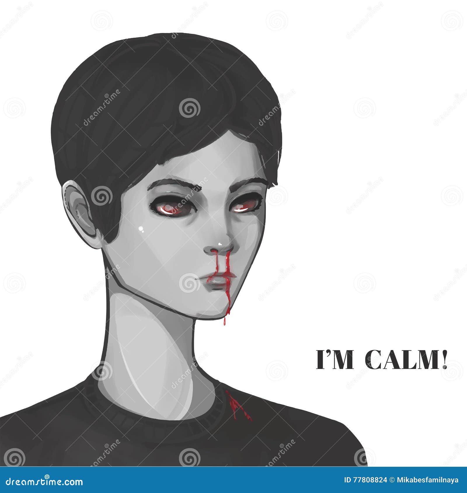 Guy With Bleeding Nose. Cartoon Design Icon. Flat Vector Illustration ...