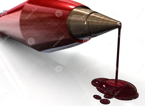 Bleeding Pen stock illustration. Illustration of homework - 11145674