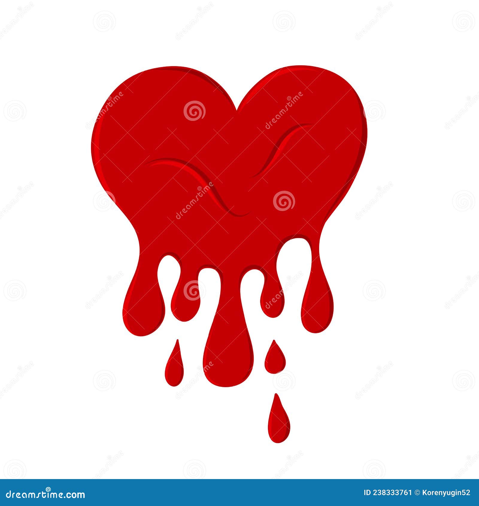 Bleeding Red Heart Blood Hand Drawn for Design Stock Vector ...