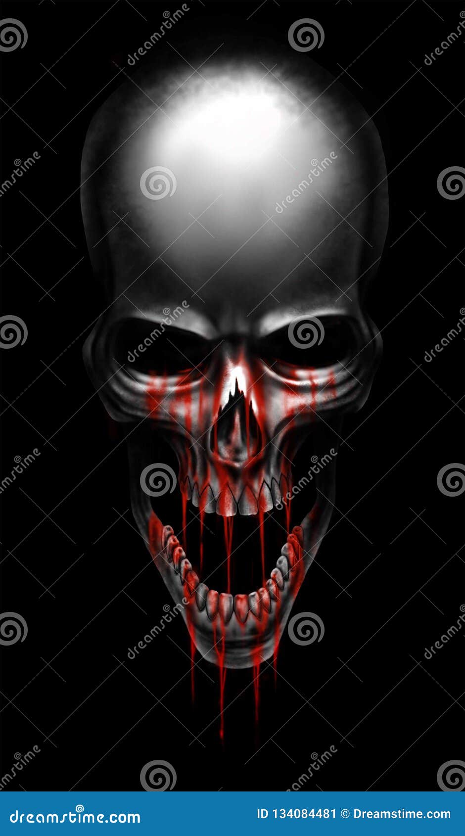 Bleeding skull stock illustration. Illustration of bleeding - 134084481