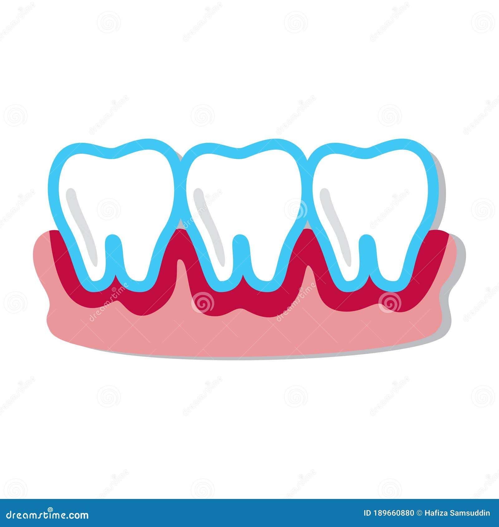 Bleeding Teeth. Vector Illustration Decorative Design Stock Vector ...