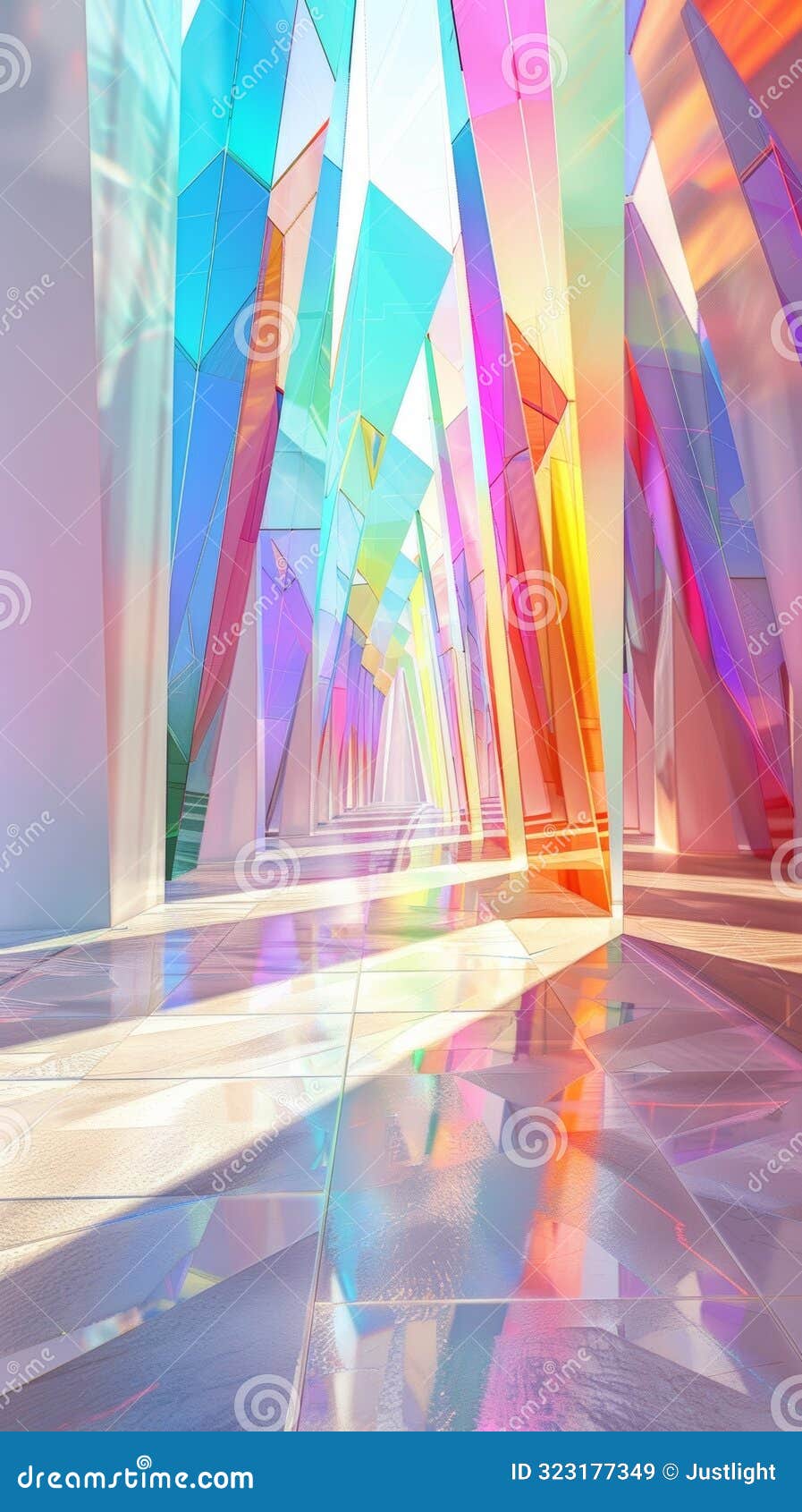 Through a Blend of Geometry and Color this Image Presents Rainbows in a ...