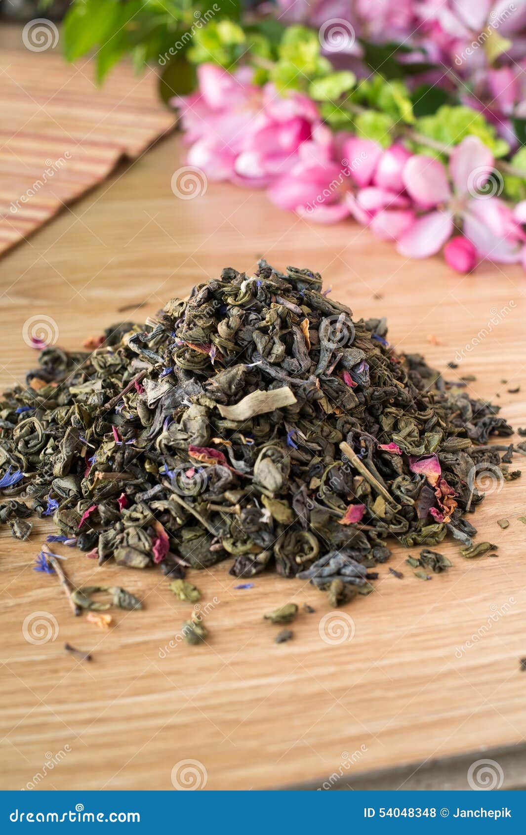 Blend of Green Tea on a Table with Colours3. Stock Photo - Image of ...