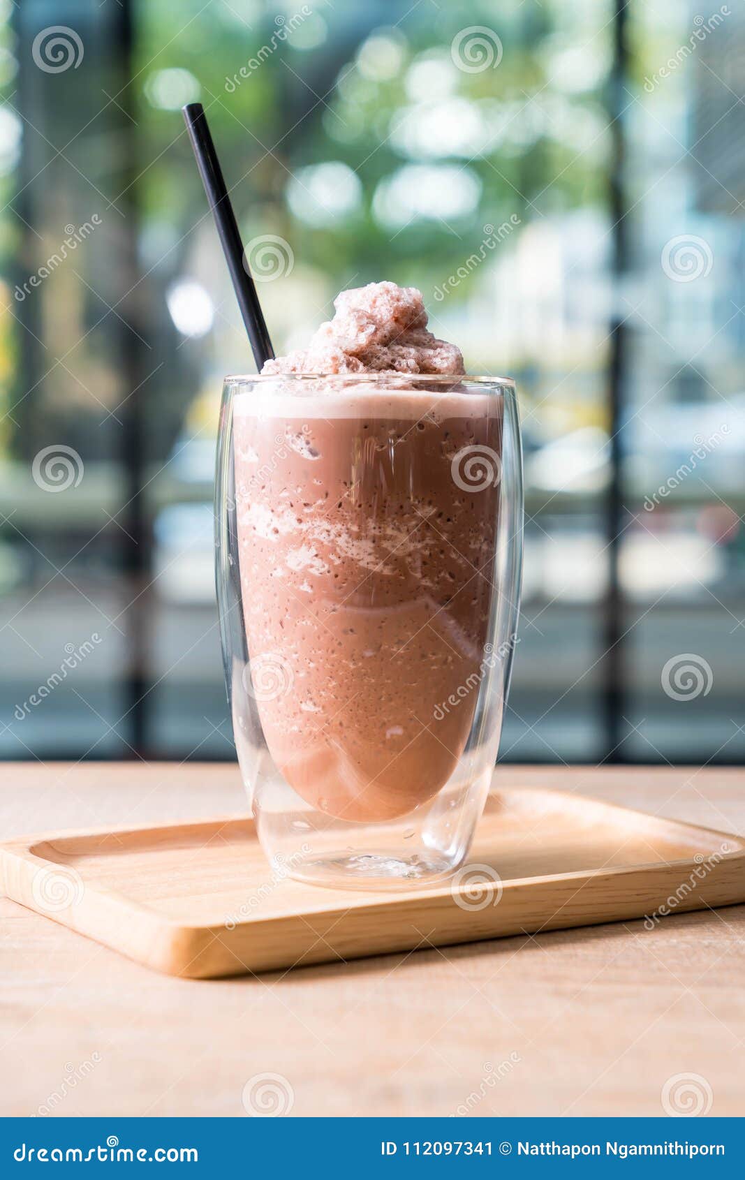 Blend Iced Chocolate Milkshake Stock Image - Image of whipped, table ...