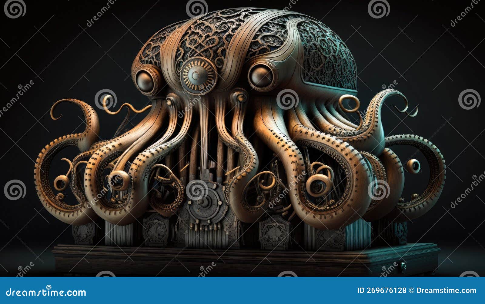 Blend between Octopus and Pipe Organ, Steampunk Object or Creature ...