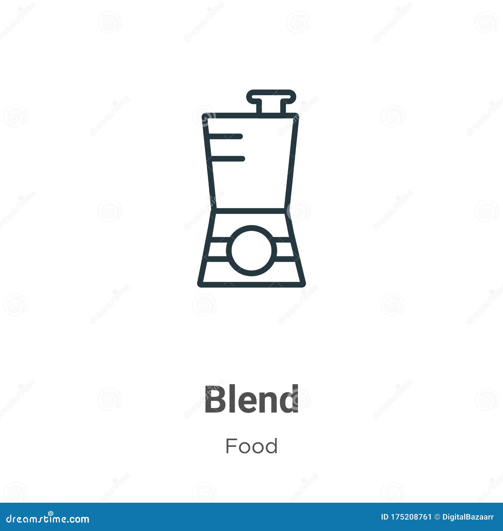 Blend Outline Vector Icon. Thin Line Black Blend Icon, Flat Vector ...