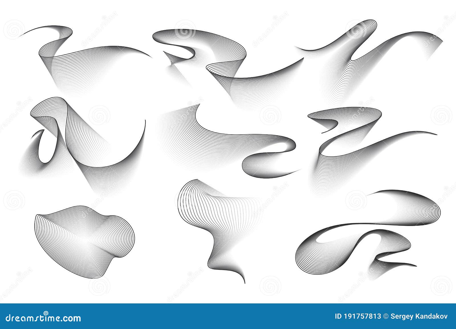 Blend Waves Vector Set stock vector. Illustration of line - 191757813