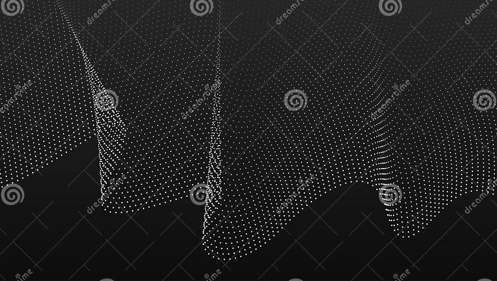 Blended Dotted Abstract Pattern. White Dots on Black Background Stock ...