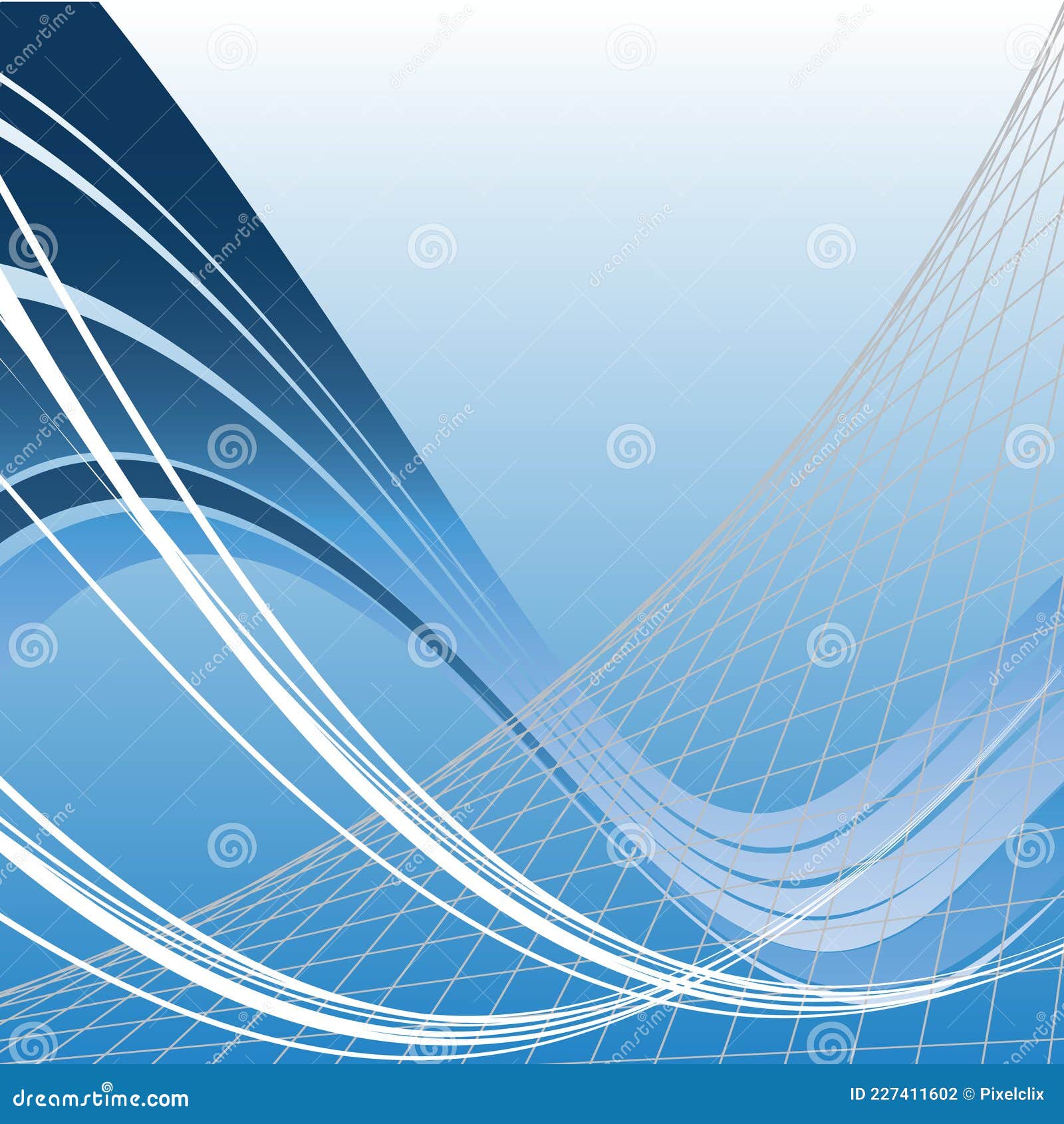 Blended Falling Waves, Perspective Net Mesh. Stock Vector ...