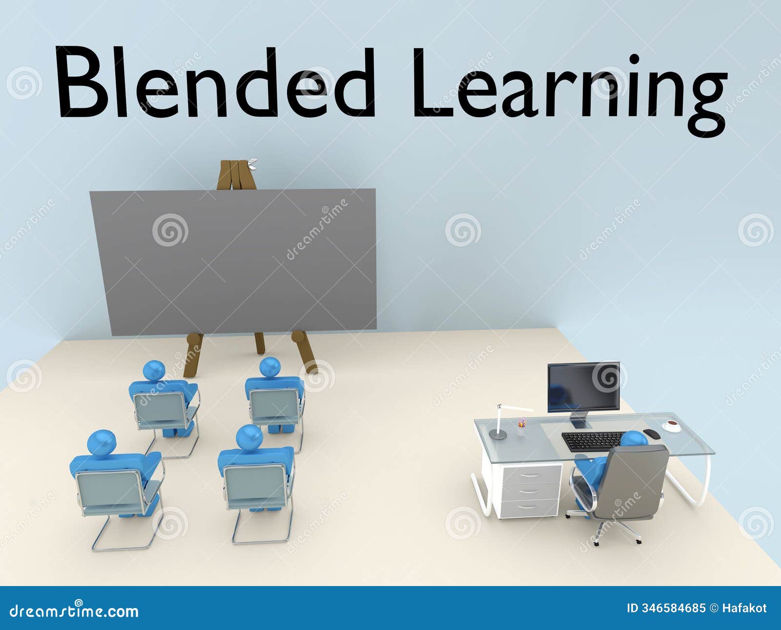 Blended Learning concept stock illustration. Illustration of learning ...