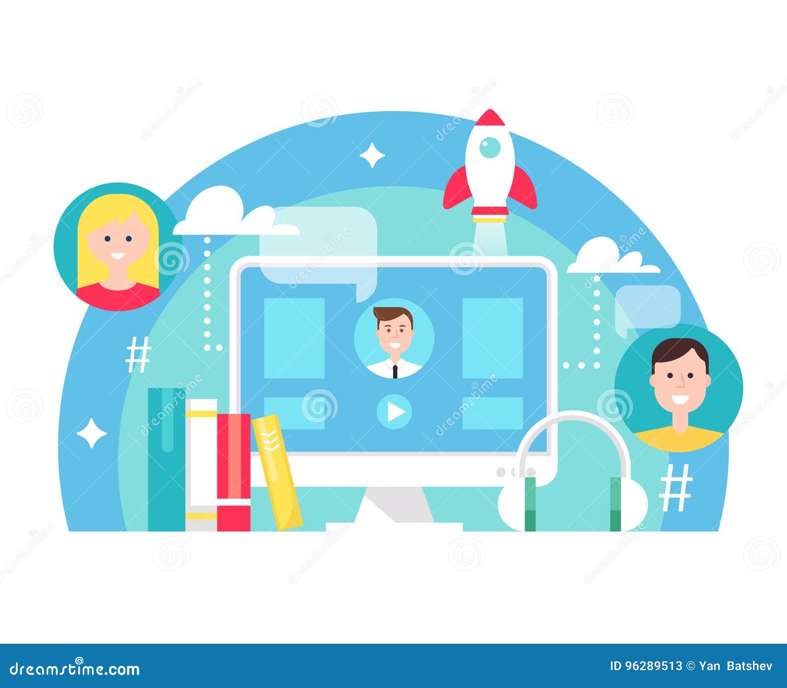 Blended Learning Icon Vector Sign And Symbol Isolated On White ...