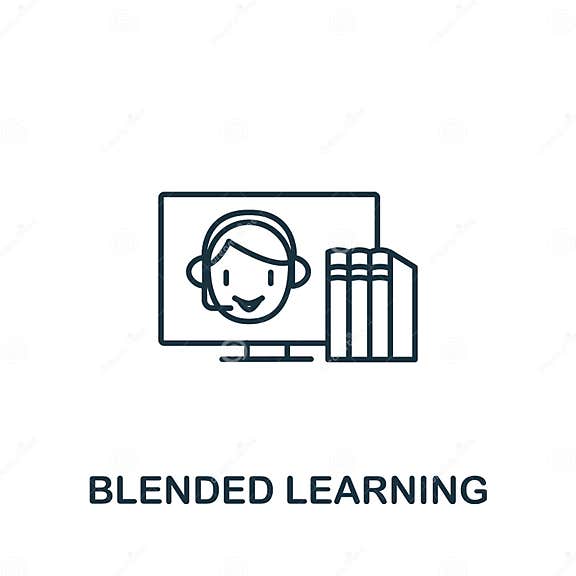 Blended Learning Icon from E-learning Collection. Simple Line Element ...