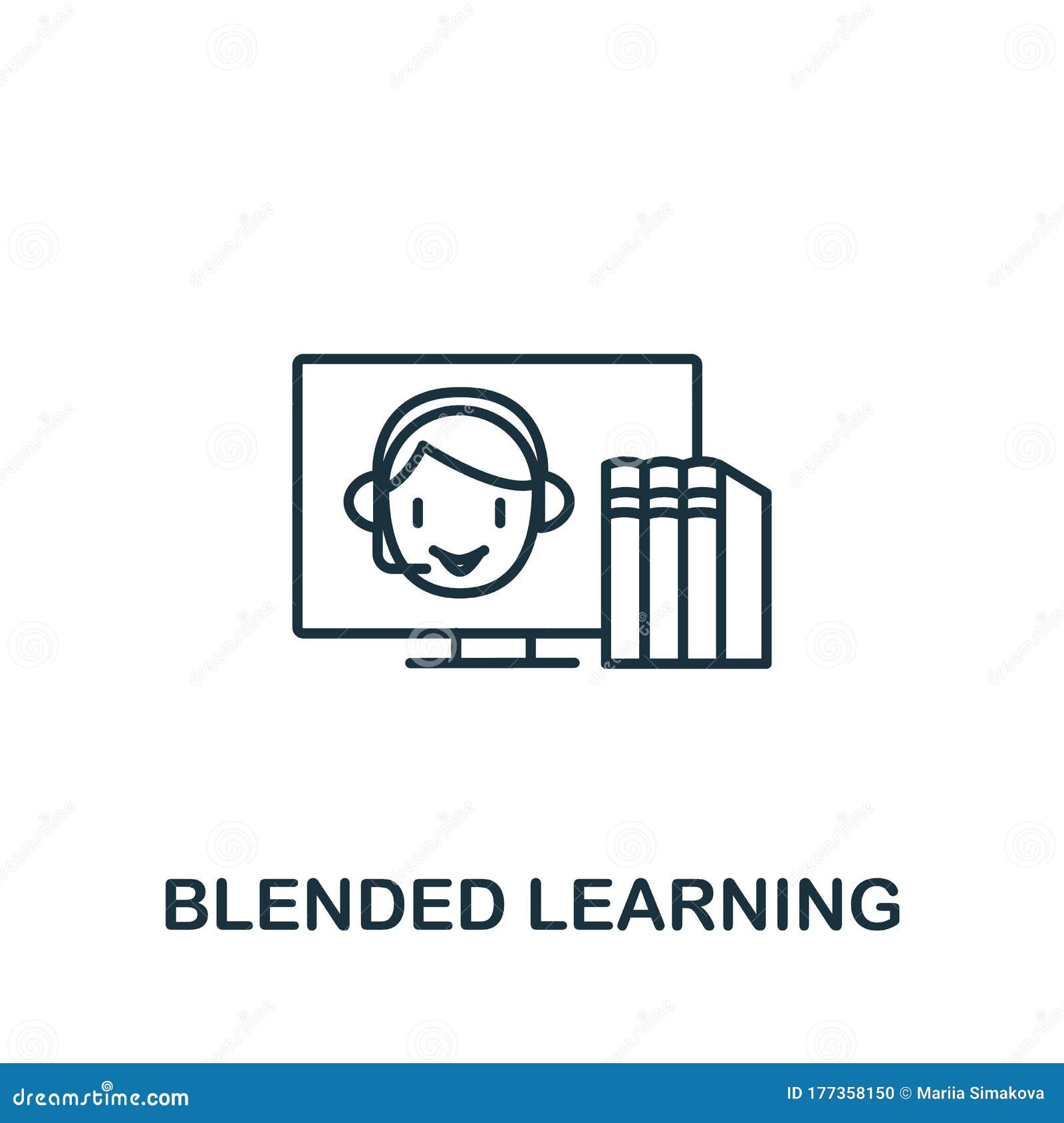 Blended Learning Icon from E-learning Collection. Simple Line Element ...