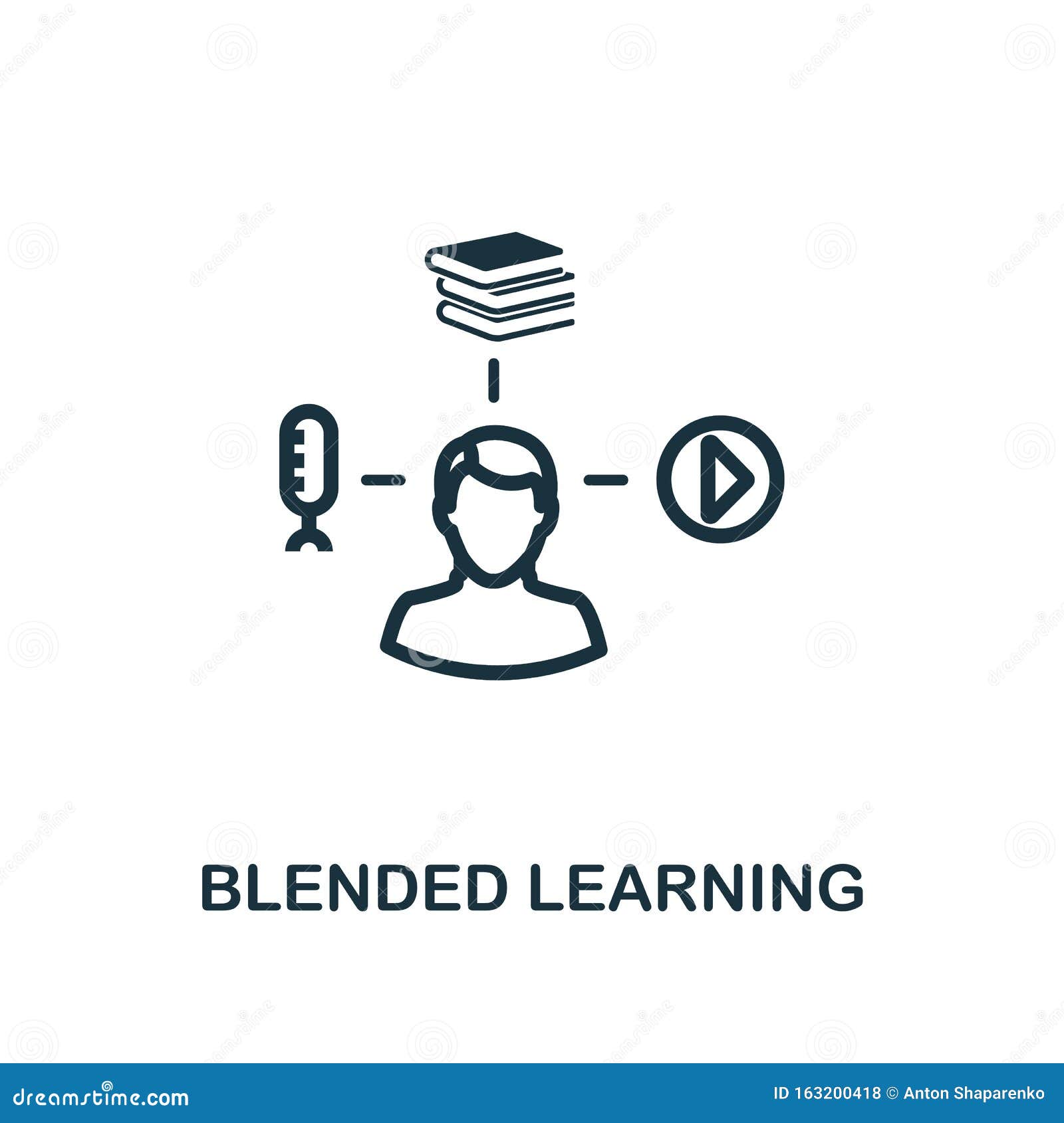 Blended Learning Icon Outline Style. Thin Line Creative Blended ...