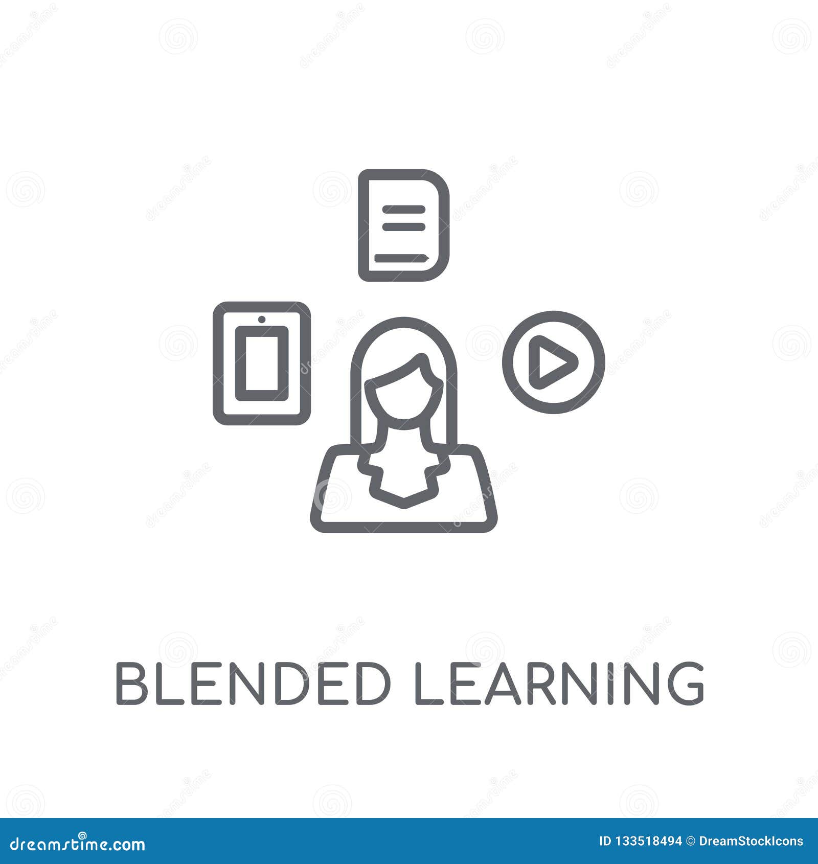 Blended Learning Linear Icon. Modern Outline Blended Learning Lo Stock ...
