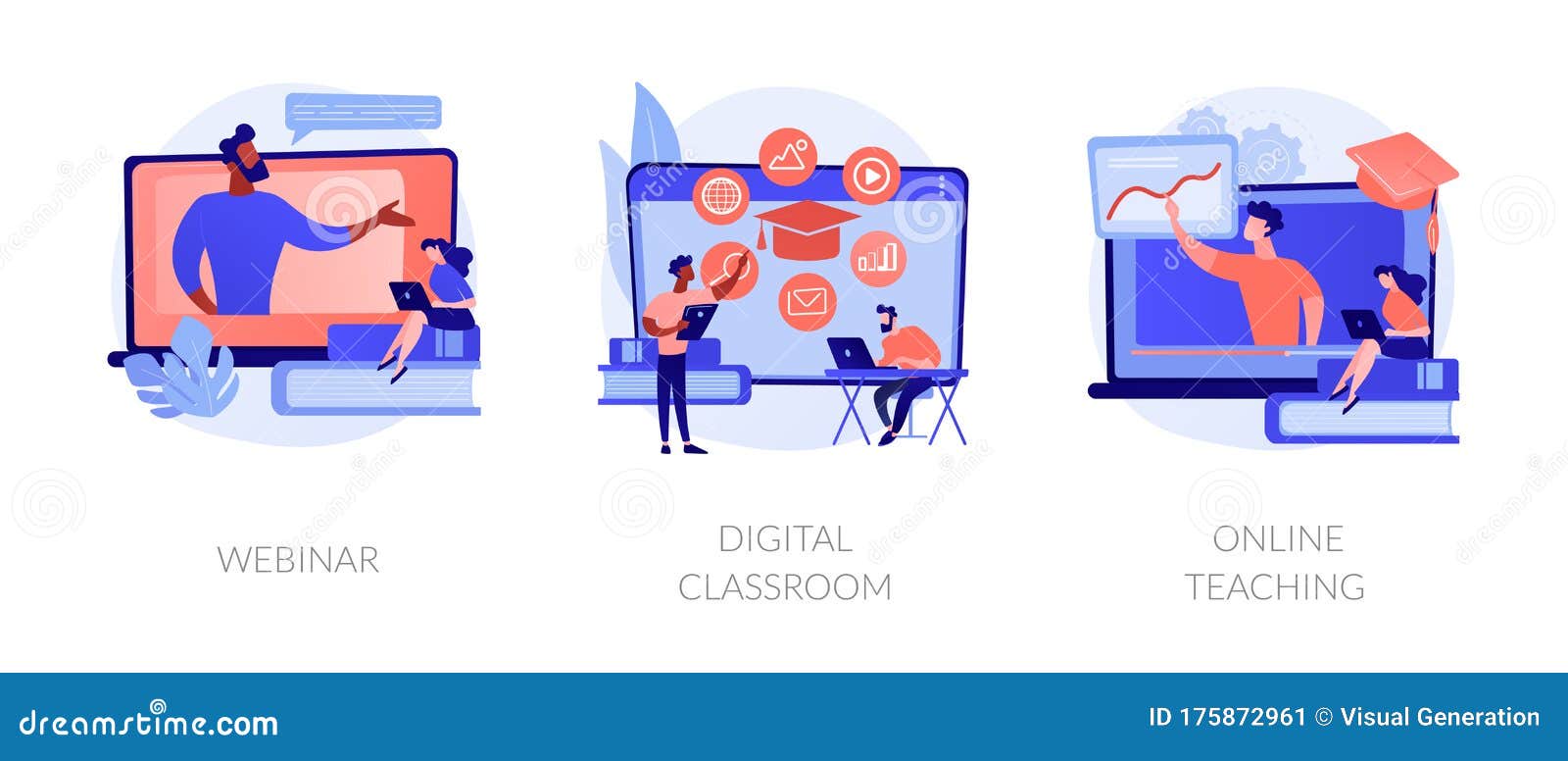 Blended Learning Vector Concept Metaphors. Stock Vector - Illustration of design, isolated ...