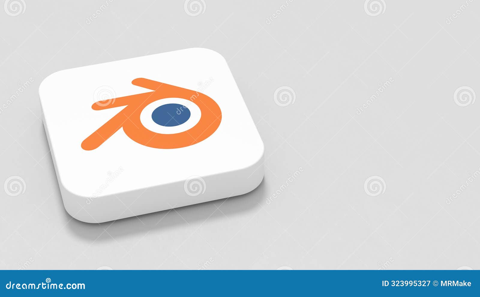 Blender 3D Software App Icon on Gray Background with Copy Space ...