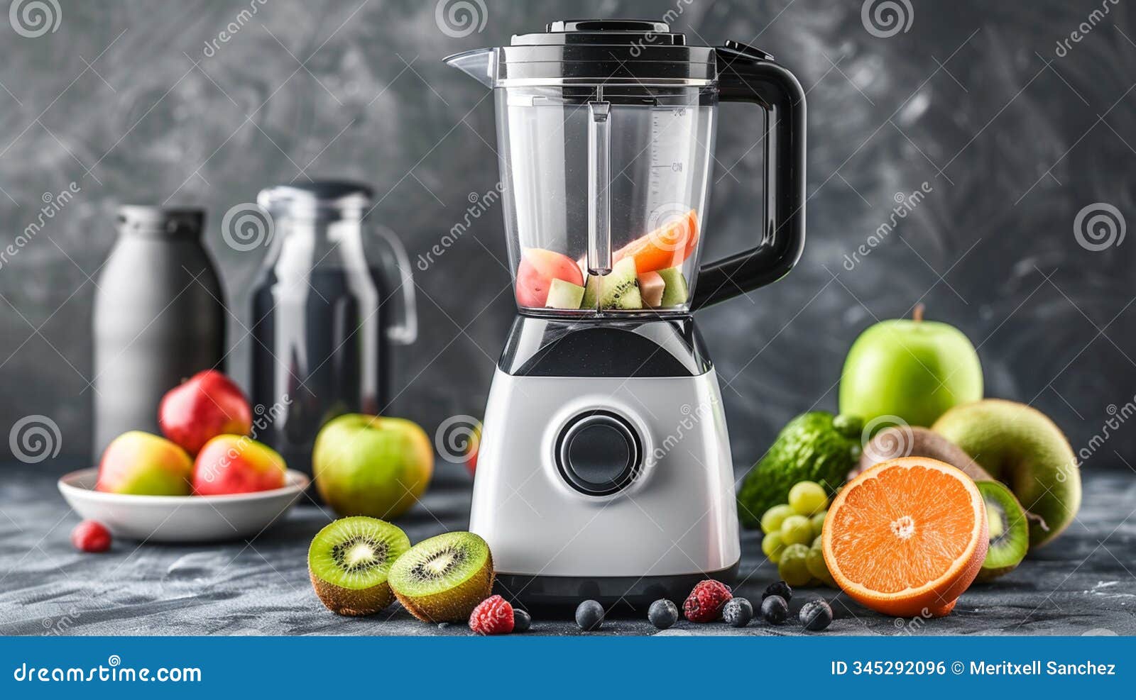 A Blender Full of Fruit and Vegetables is on a Counter. Generative AI ...
