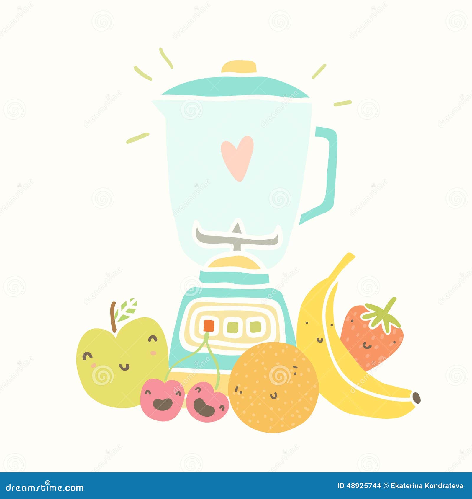 Jar With Smoothie And Funny Fruits. Cartoon Vector | CartoonDealer.com ...