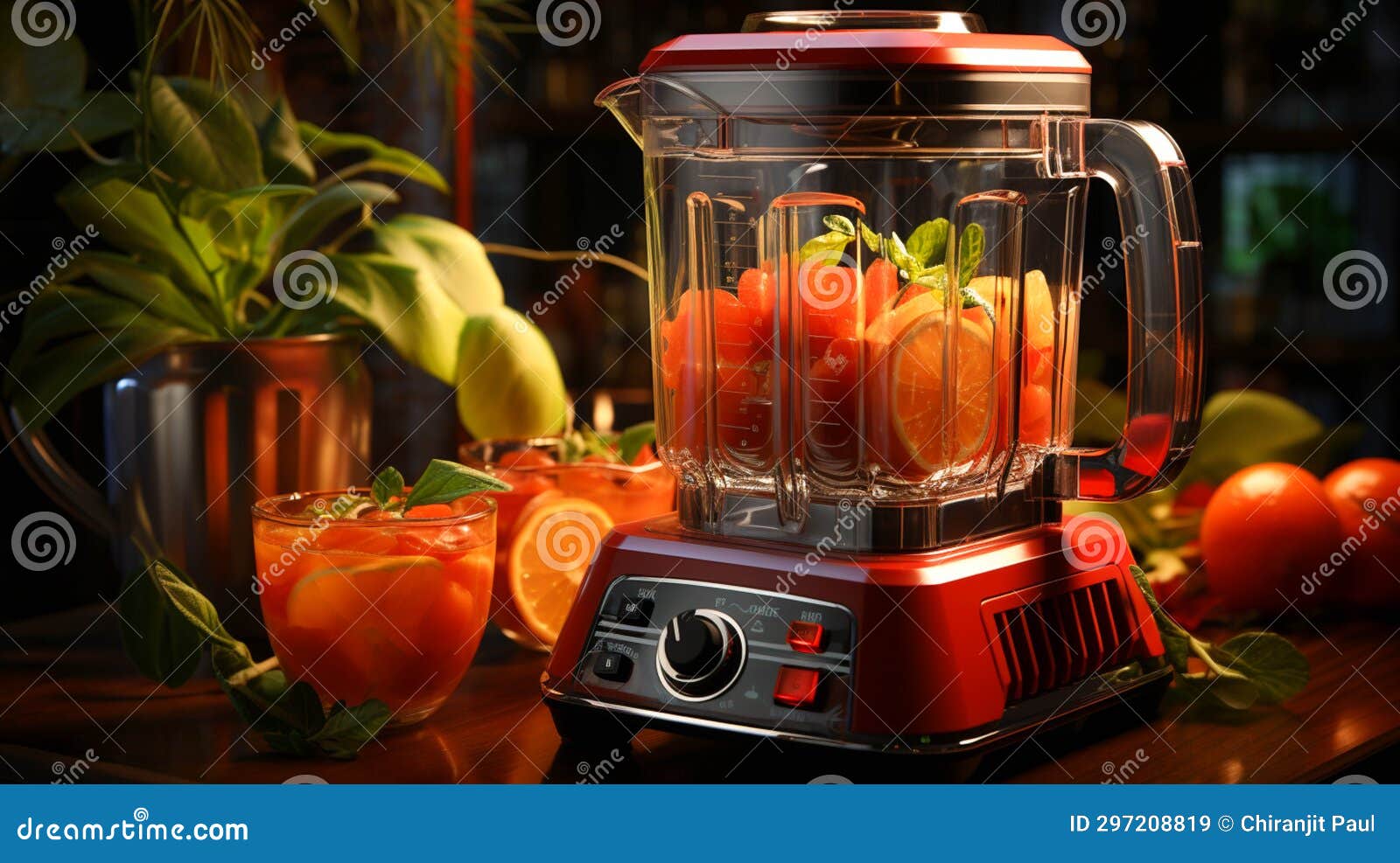 Blender Juice Machine on Red Stock Image - Image of fresh, healthy ...