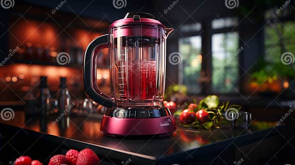 Blender Juice Machine on Red Stock Image - Image of healthy, equipment ...