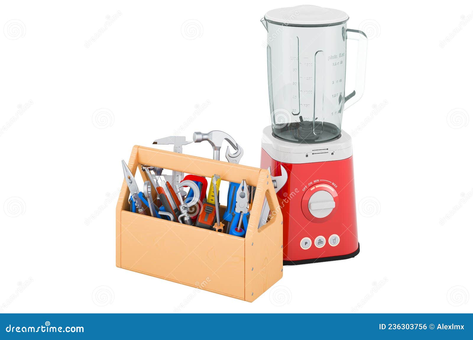 Blender with Toolbox. Repair and Service of Electric Blender, 3D ...