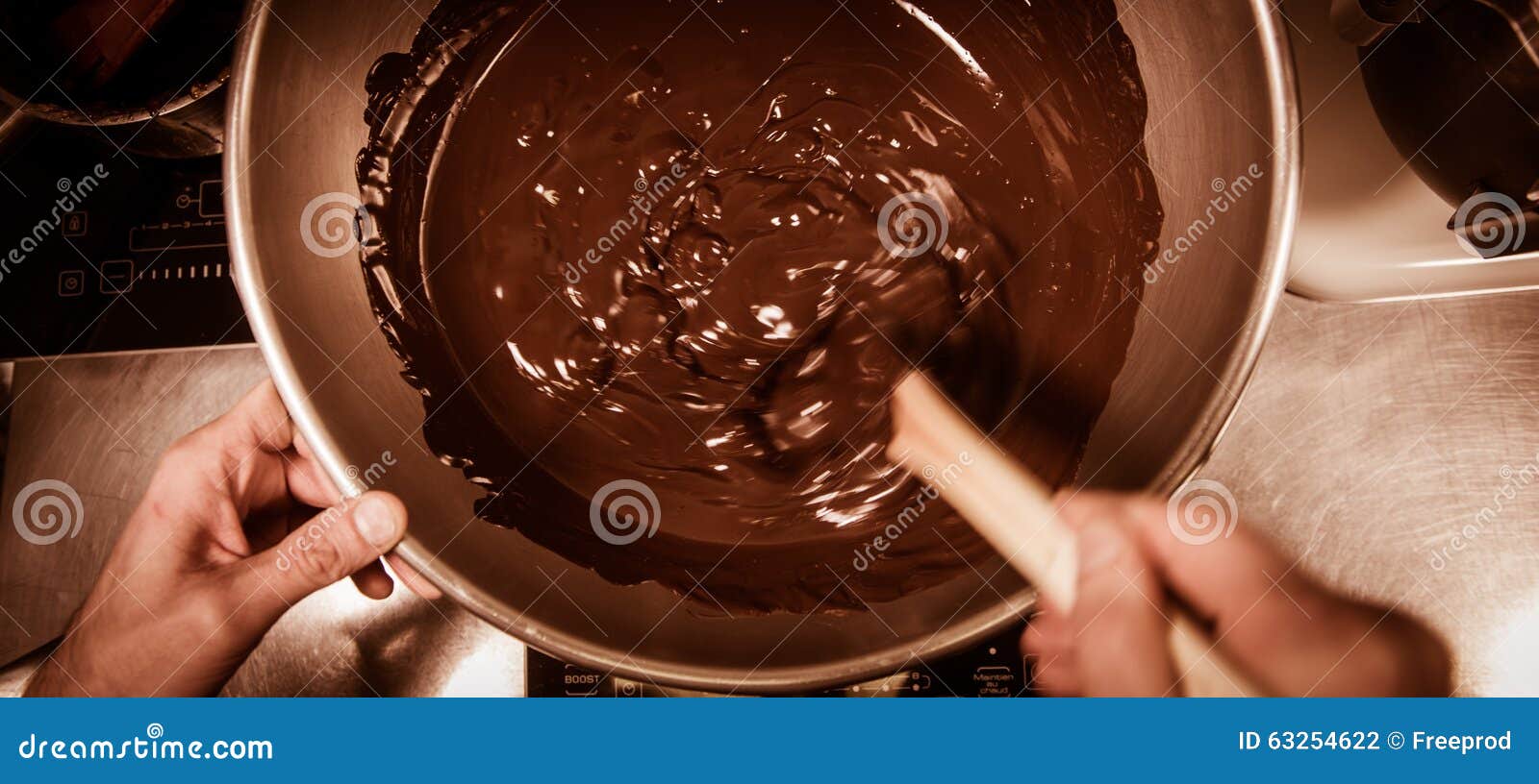Blending Chocolate Cake in a Pastry Stock Photo - Image of mixing ...